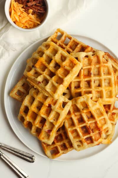Bacon Cheddar Waffles - SueBee Homemaker