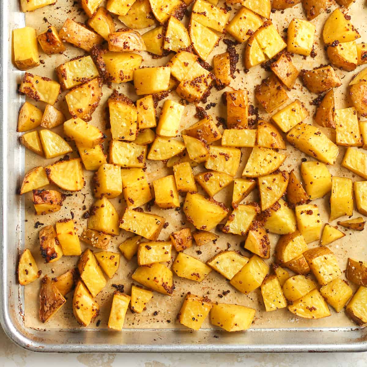 Easy Mustard Roasted Potatoes - SueBee Homemaker