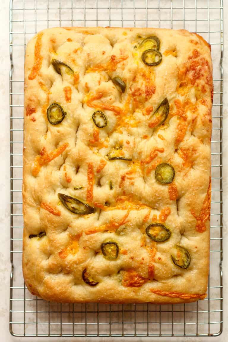 Soft and Chewy Jalapeño Cheddar Focaccia - SueBee Homemaker
