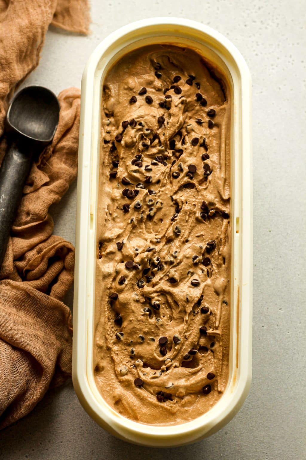 Mocha Ice Cream with Mini Chocolate Chips - SueBee Homemaker