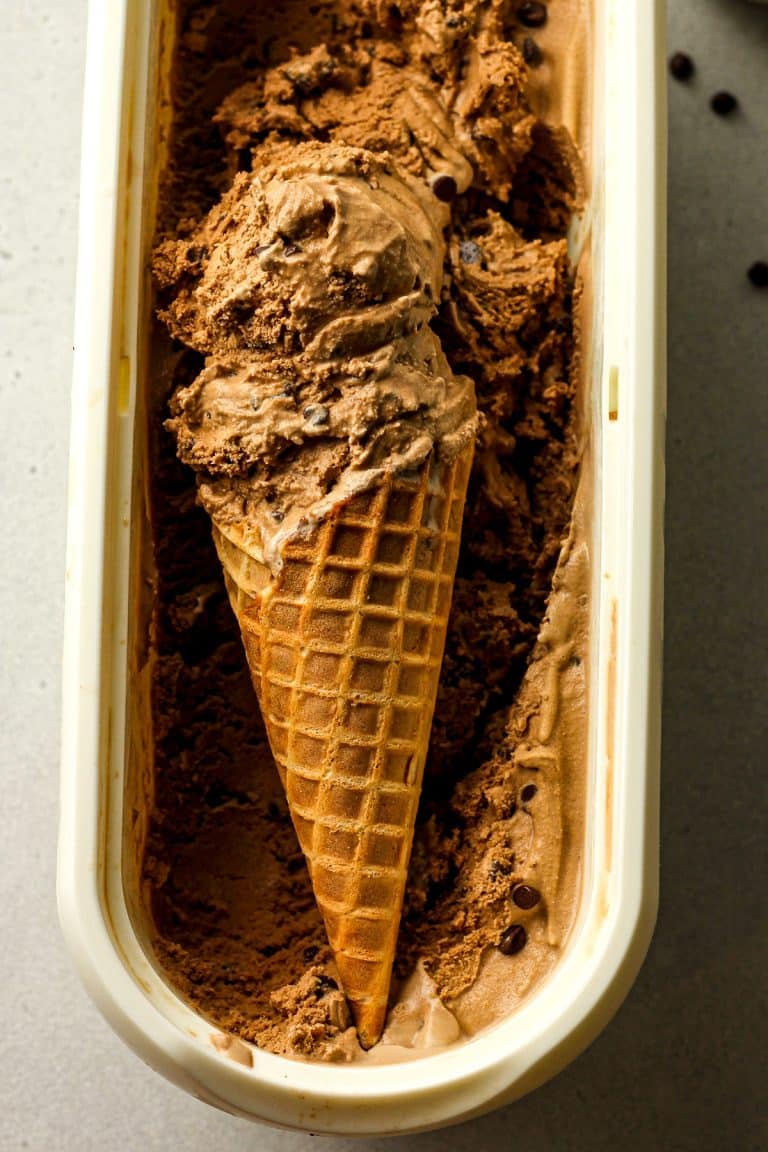 Mocha Ice Cream with Mini Chocolate Chips - SueBee Homemaker